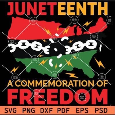 A Commemoration of Freedom USA Map Juneteenth SVG, Freedom Day Map SVG