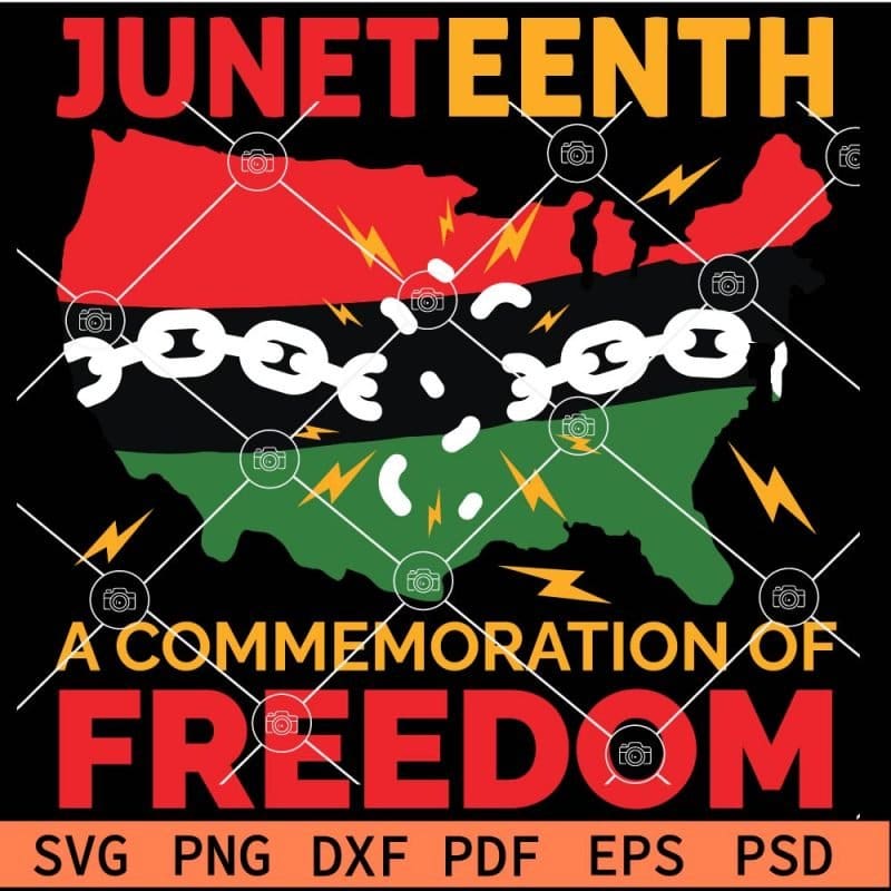 A Commemoration of Freedom USA Map Juneteenth SVG, Freedom Day Map SVG