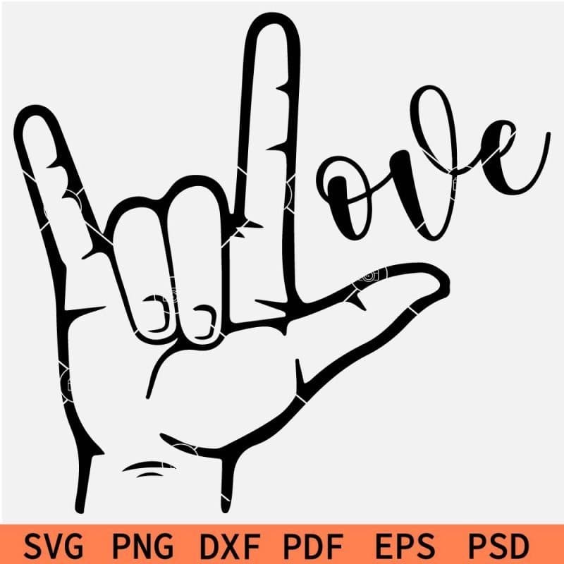 Love Hand Gesture SVG, I Love You Hand Sign Svg, ASL SVG