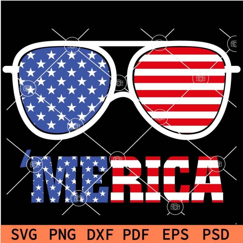 Merica Patriotic Sunglasses SVG, USA Flag Sunglasses SVG, Sunglasses ...