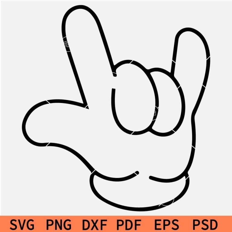 Mickey Hand Love Gesture SVG, ASL SVG, Disney Hand Love Sign Language SVG