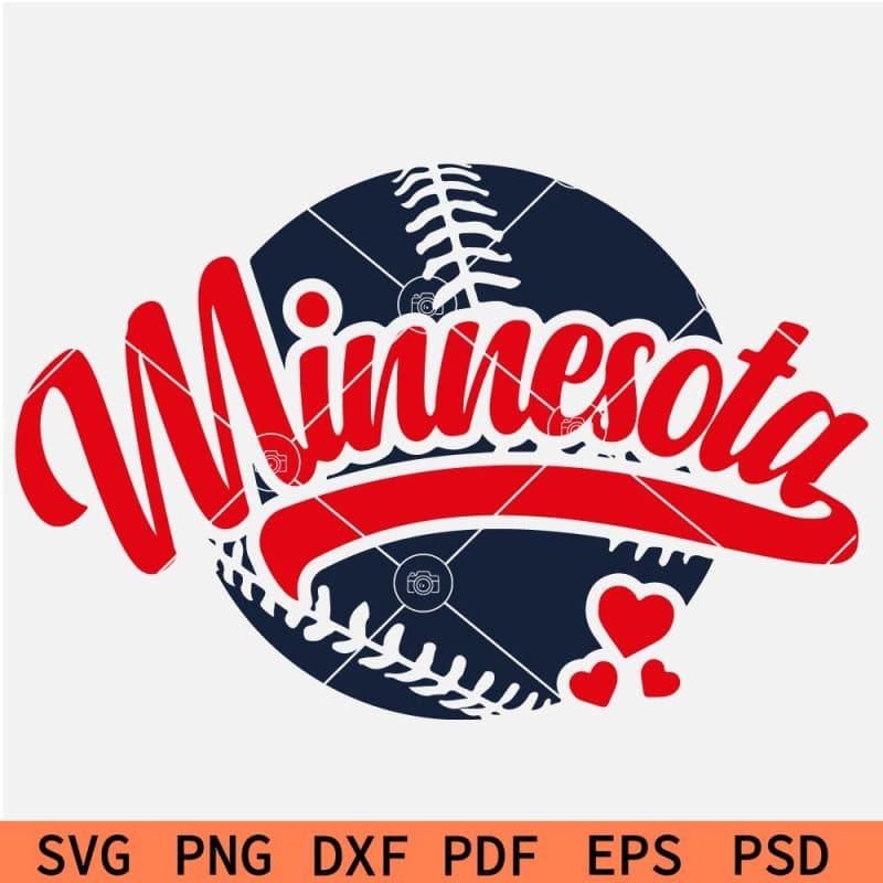 Minnesota Baseball Heart Symbol svg, Minnesota baseball SVG, Minnesota ...