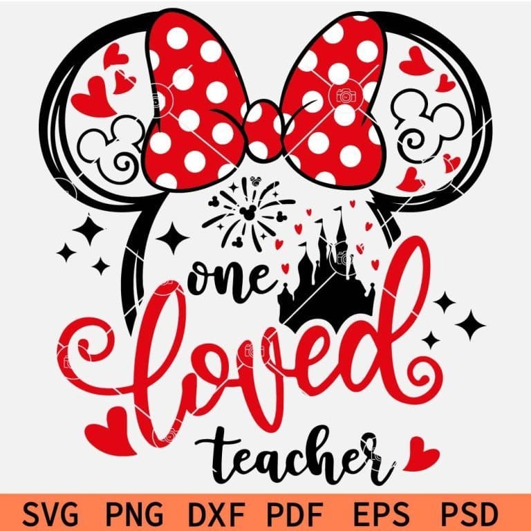 One Loved Teacher Minnie SVG, Disney One Loved Teacher SVG, Minnie ...