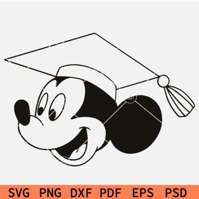 Mickey Mouse Graduation Outline SVG, Graduate Mickey svg, Disney ...