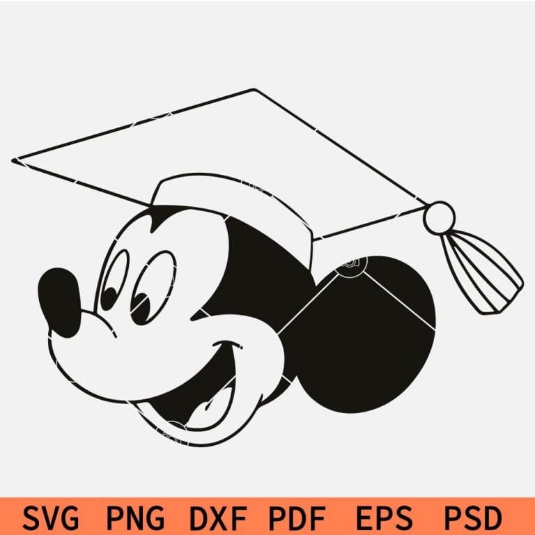 Mickey Mouse Graduation Outline SVG, Graduate Mickey svg, Disney ...