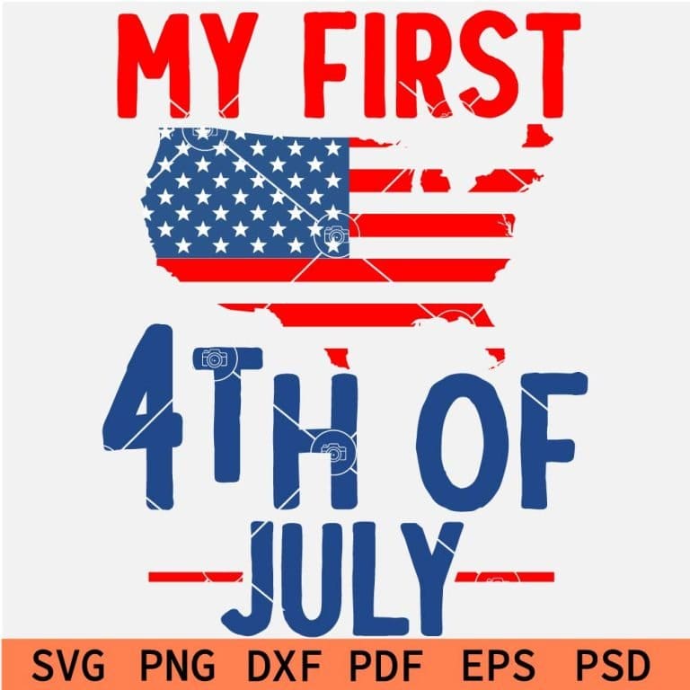 My First 4th July Patriotic Map SVG, Independence Day Map First ...