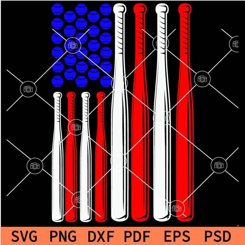 Baseball Flag SVG, 4th July Baseball Flag SVG, Patriotic Baseball Flag SVG
