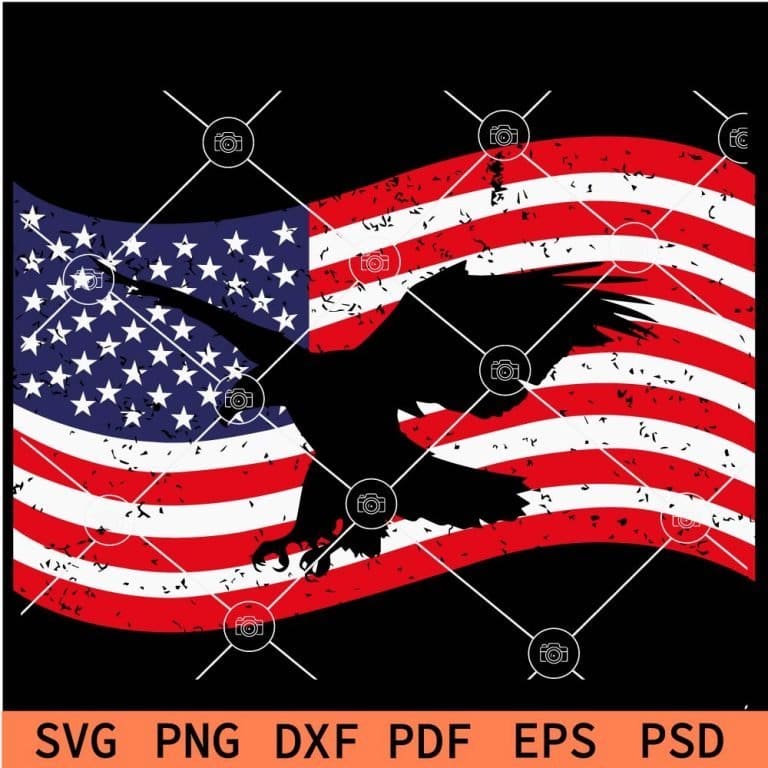 Patriotic Flying Eagle SVG, Distressed Flag eagle SVG, Eagle inside ...