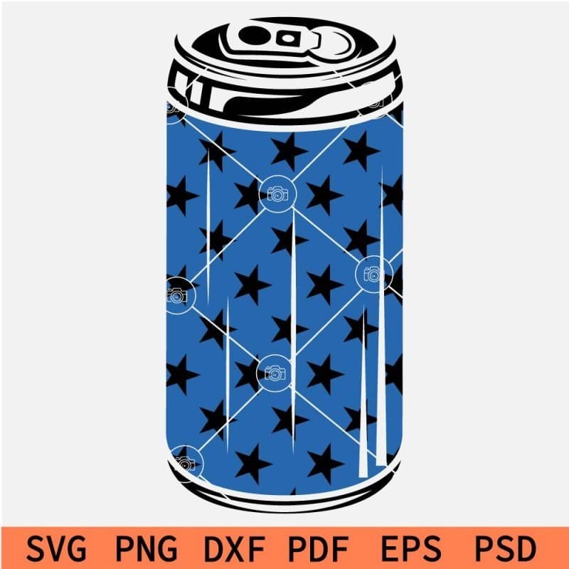 Patriotic Pop Can SVG, 4th July Pop Can SVG, USA Flag Stars Pop Can SVG