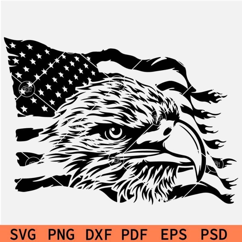 Peeking eagle SVG, Eagle Silhouette SVG, American Bird Peeking SVG