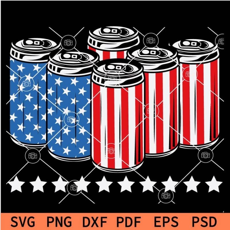 Patriotic Pop Cans SVG, 4th of July 1776 Memorial Day Pop Cans SVG ...