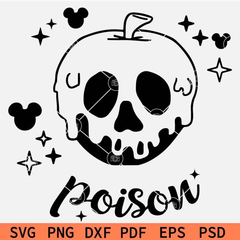 Drippy Poison apple SVG, Halloween Apple Dripping SVG