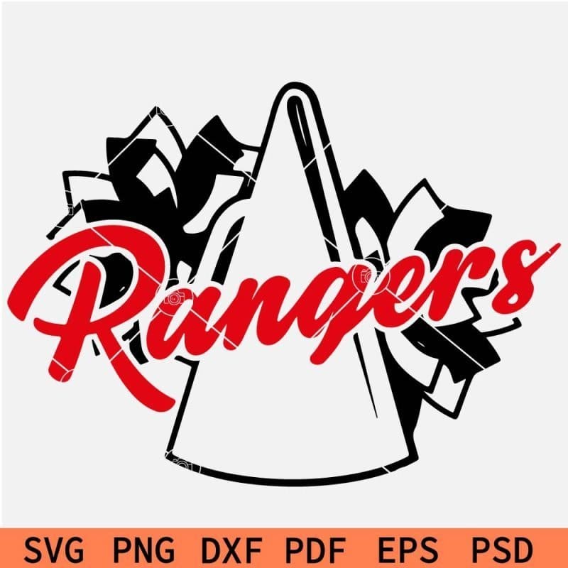 Rangers Sports Inside Scribble Heart Symbol SVG, Rugged Heart Rangers SVG