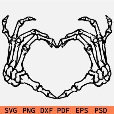 Skeleton hands Heart Symbol SVG, Skeleton Hands Love Sign SVG, Skeleton ...