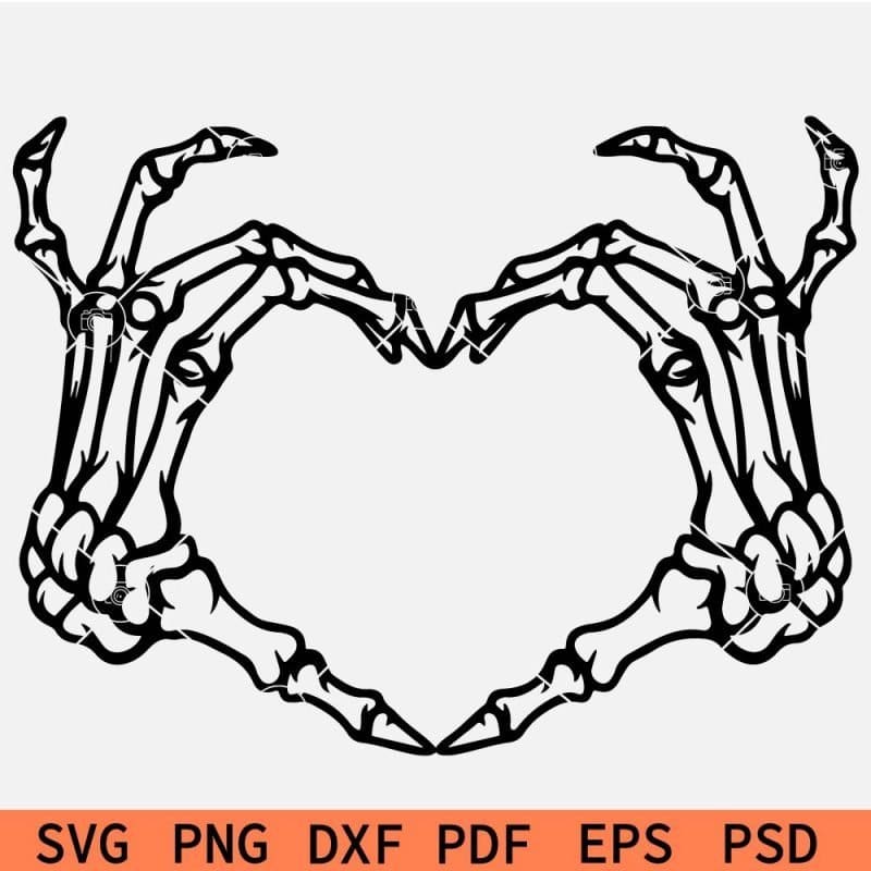 Skeleton hands Heart Symbol SVG, Skeleton Hands Love Sign SVG, Skeleton ...