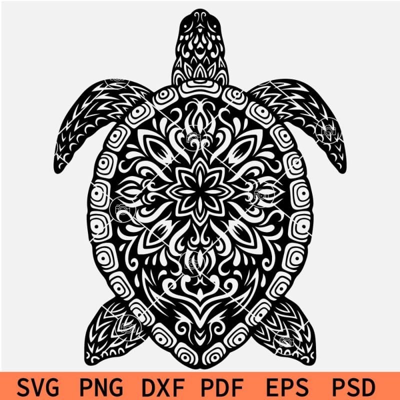 Floral Turtle vector SVG, Turtle Flowers SVG, Sea Turtle Floral SVG