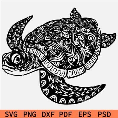Mandala Turtle Svg, Zentangle Sea Turtle Svg, Turtle Zentangle Svg