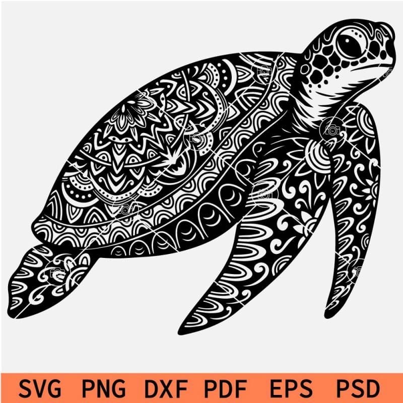 Floral Turtle vector SVG, Turtle Flowers SVG, Sea Turtle Floral SVG