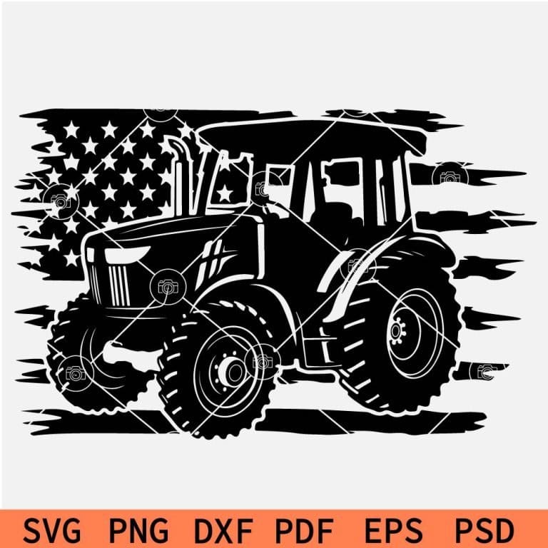 Patriotic Tractor File for Cricut SVG, Farm Life Svg, Tractor inside ...