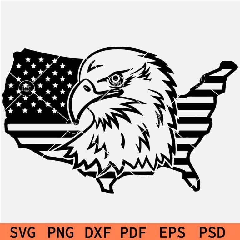 Peeking eagle SVG, Eagle Silhouette SVG, American Bird Peeking SVG