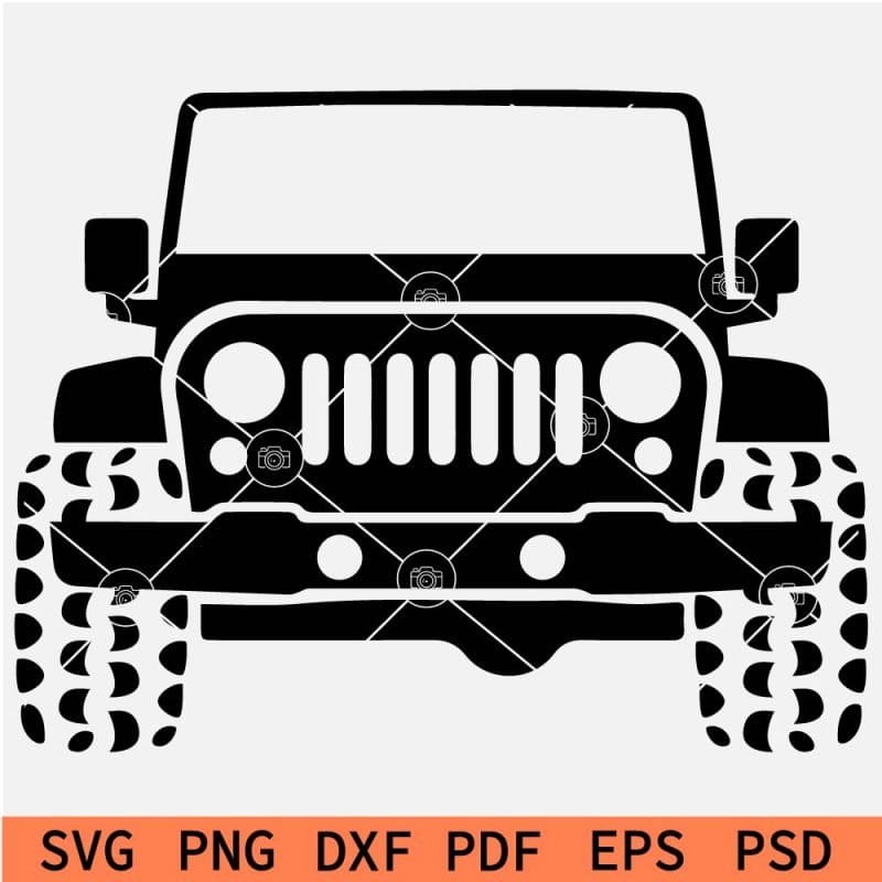 Jeep Car Front SVG, Jeep Face SVG, Jeep Front Icon Vector SVG