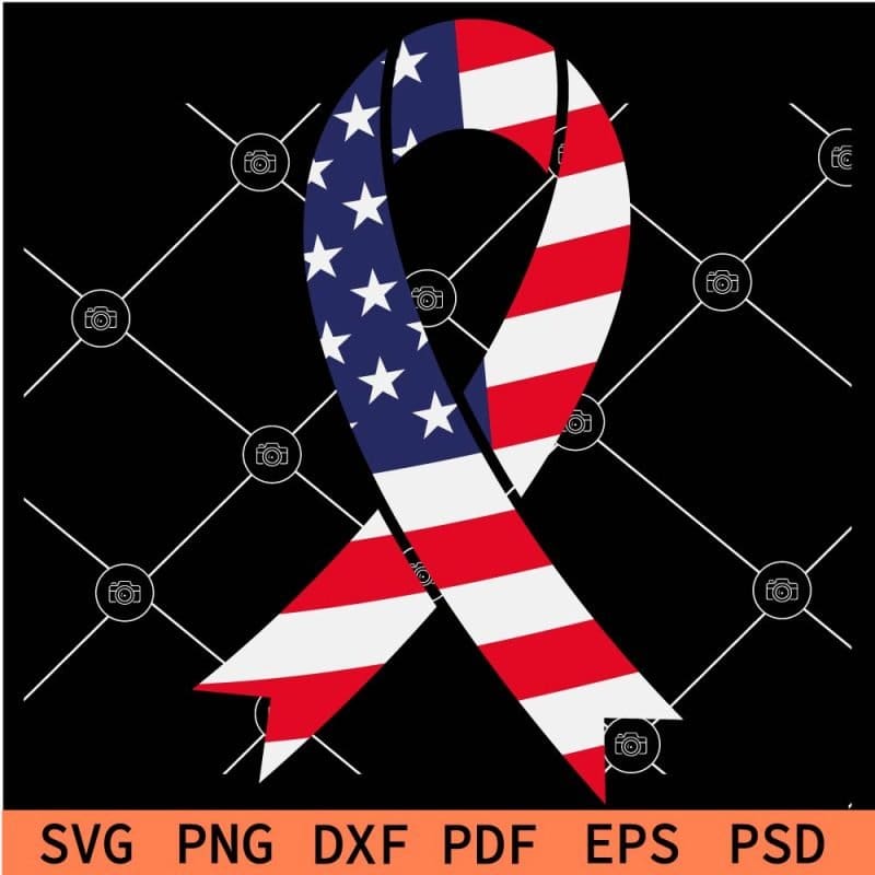 Patriotic Awareness Ribbon SVG, 4th of July Awareness Ribbon SVG ...