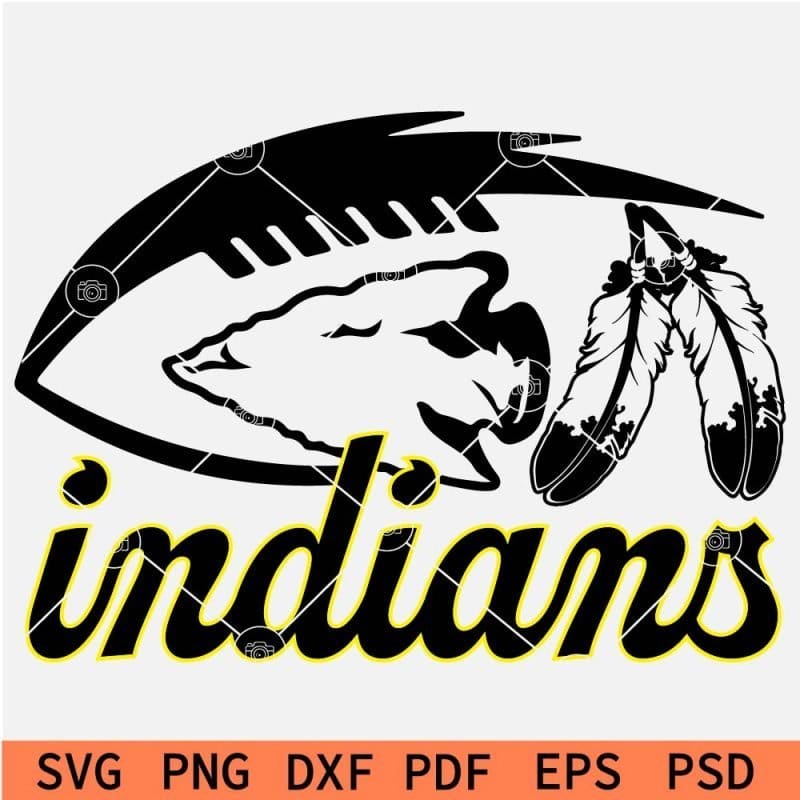 Indians Football SVG, Team Indians Football Monogram SVG