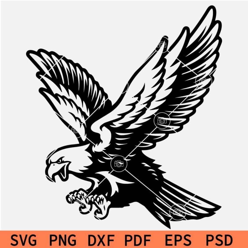 Landing Eagle SVG, Attacking Eagle SVG, Screaming Eagle Flying SVG