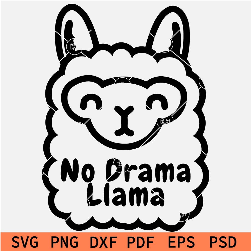 No Drama Llama SVG, Sarcasm svg, Llama Sketch No Drama SVG