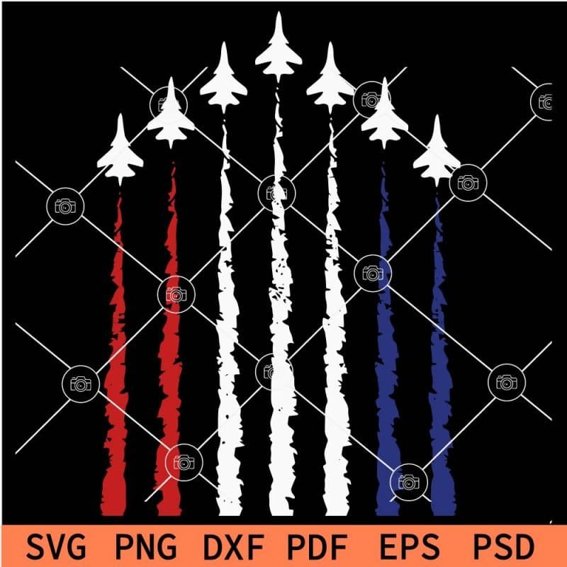 Patriotic Airplane Flag SVG, 4th July Airforce Plane Flag SVG ...