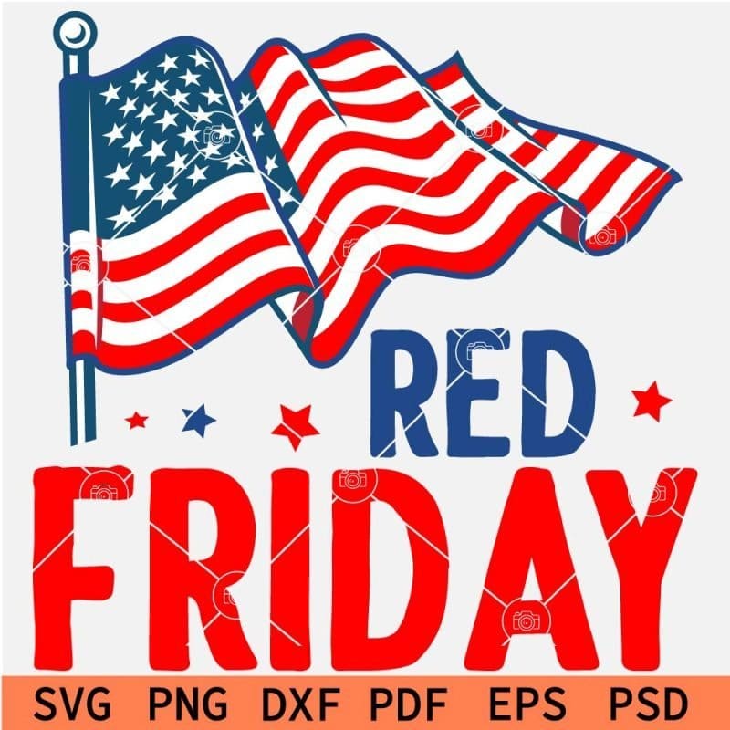 Red Friday US Flag SVG, Independence Day Flag SVG, July 4th 1776 Flag SVG