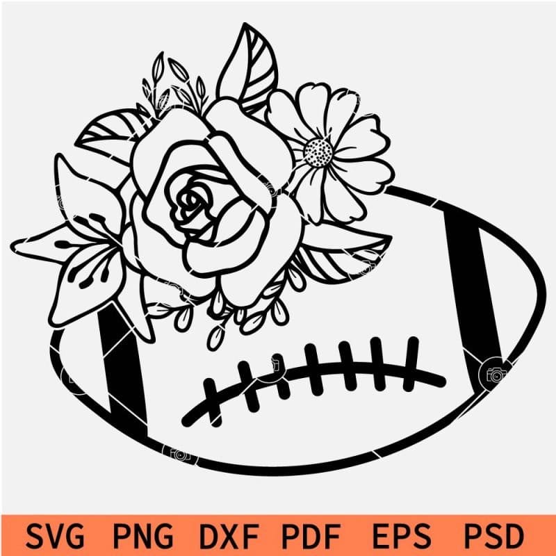 Floral Football Ball SVG, Football Ball Flowers SVG