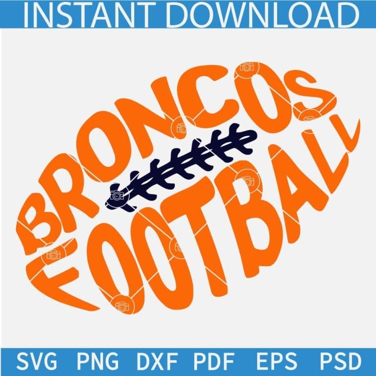 Denver Broncos Head and Name Logo SVG, Team Broncos SVG, Denver Broncos ...