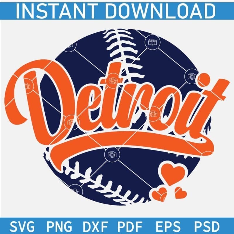 Detroit Baseball Ball svg, Detroit Baseball Sports SVG, Detroit ...