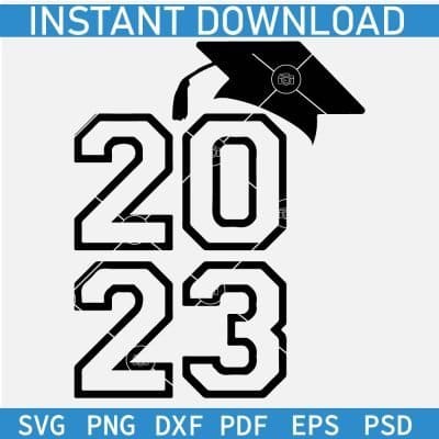 Senior 2023 Wavy SVG, Class of 2023 Wavy SVG, Graduation 2023 SVG