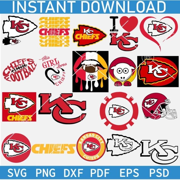 KC Logo in Circle Frame SVG, Kansas City Chiefs Team SVG, Team Chiefs ...