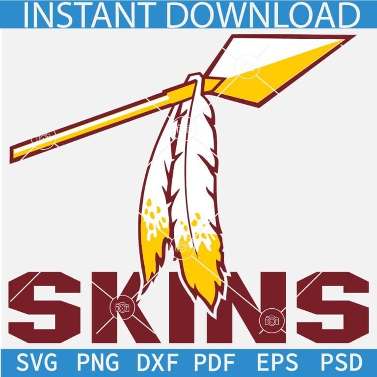 Red Skins Arrow With Feathers SVG, Washington commanders Logo svg ...