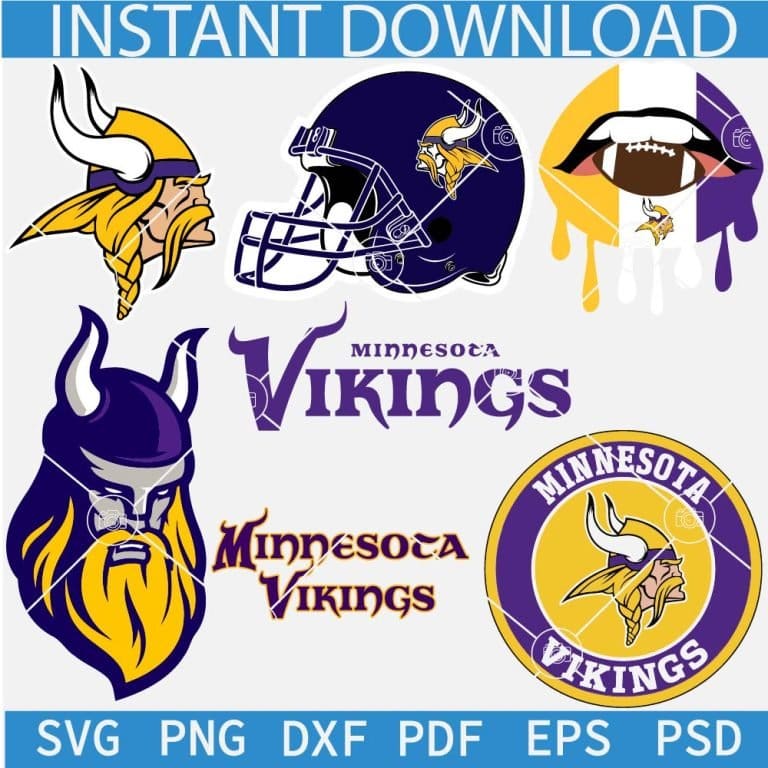 Minnesota Vikings Logo Bundle SVG, Minnesota Vikings Team Bundle SVG