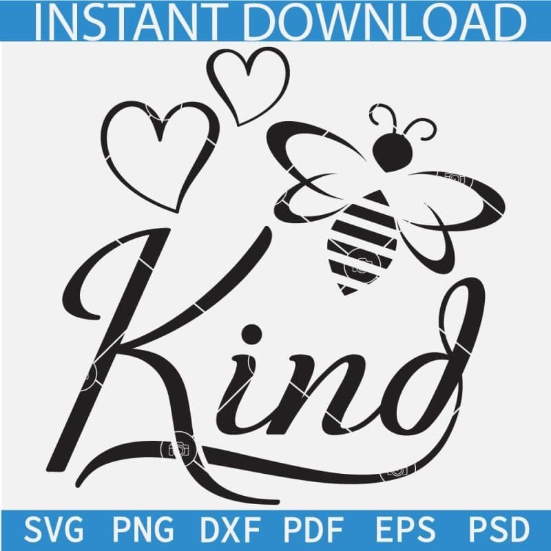 Bee Kind SVG, Bee Insect Humor SVG, Kindness SVG, Inspirational Be Kind SVG