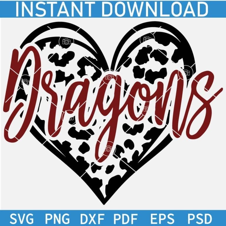 Knights Leopard Prints Heart Symbol SVG, Knights Sports Team svg