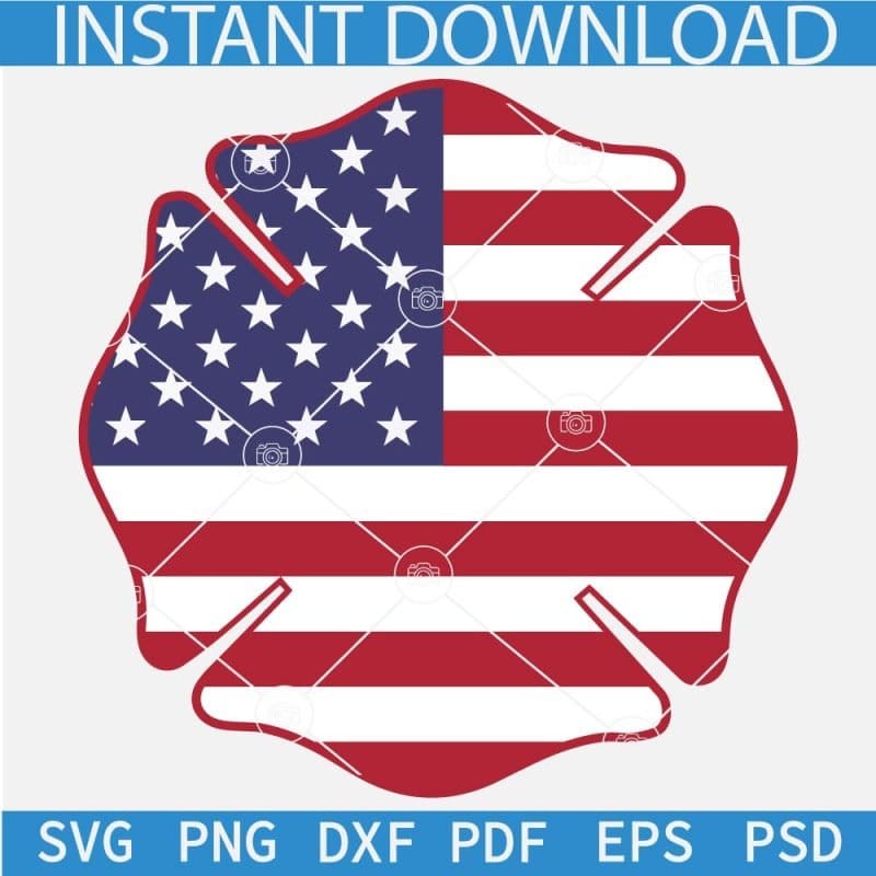 Distressed Firefighter Flag SVG, Flag with Red Pulaski SVG, Patriotic ...