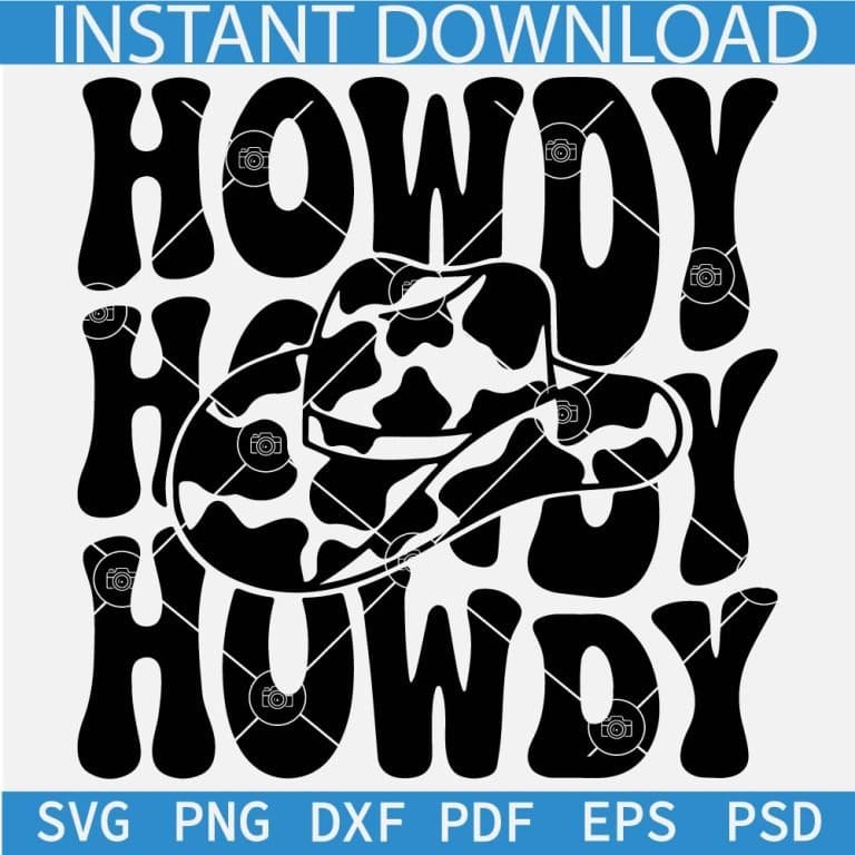 Howdy Cowboy Hat SVG, Retro Wavy Howdy SVG, Howdy Animal Prints Cowboy ...