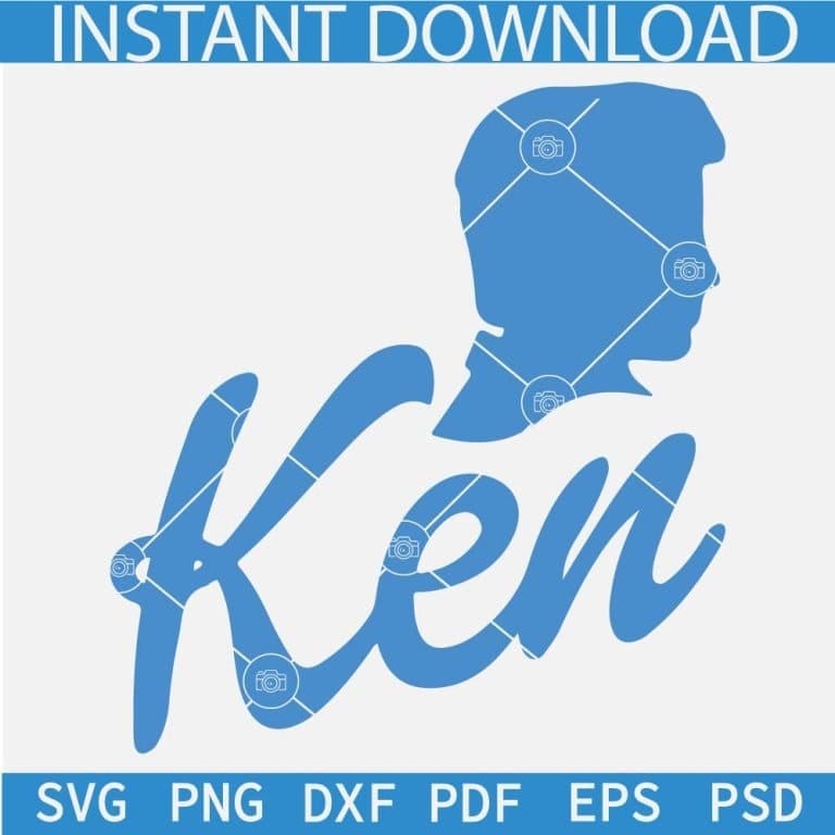 Ken Logo Vector SVG, Ken Head SVG, Blue Ken Head SVG