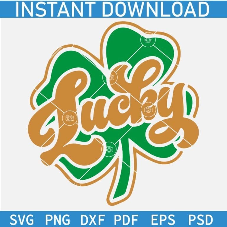 Lucky shamrock leaf Outline SVG, Shamrock Lucky leaf SVG, St. Patrick's Day Shamrock Leaf SVG