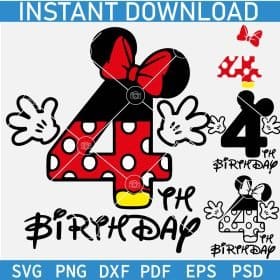 6th Birthday Minnie Ears Number SVG, Sixth Minnie Number Birthday SVG ...