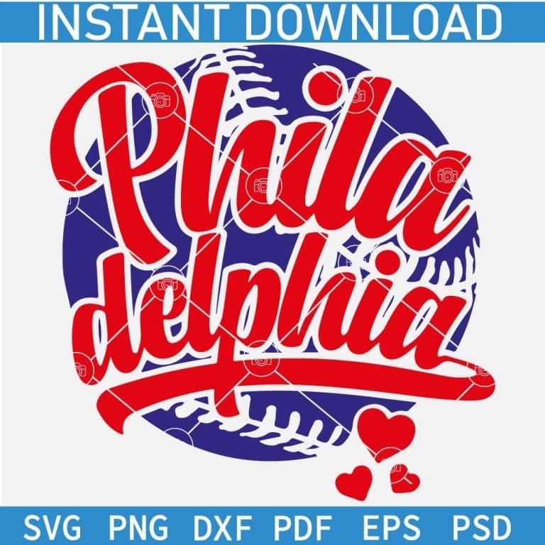 Phillies Heart Symbol SVG, Phillies Sports SVG, Phillies Lover SVG