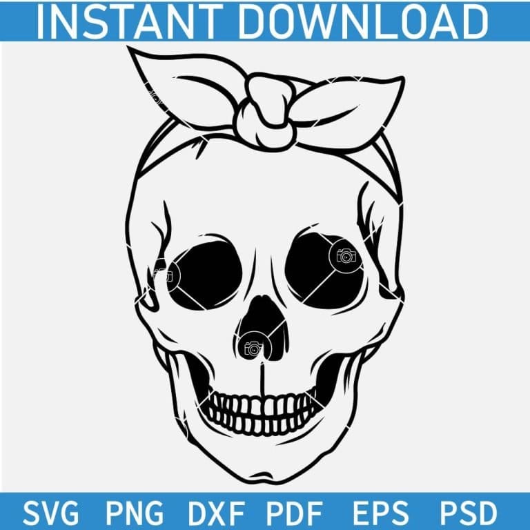 Halloween Skull Silhouette SVG, Block Skull SVG, Happy Black Skull SVG