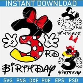 6th Birthday Minnie Ears Number SVG, Sixth Minnie Number Birthday SVG ...
