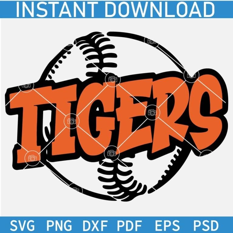 Detroit Tigers baseball Team Splash SVG, Tigers Baseball Ball splash SVG