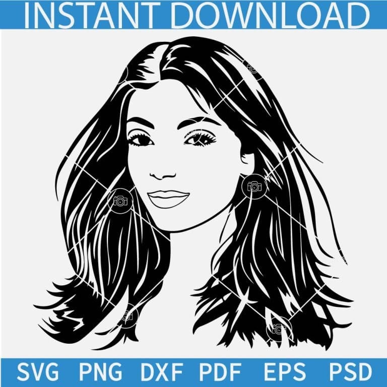 African American Woman SVG File, Woman with earrings Clipart SVG